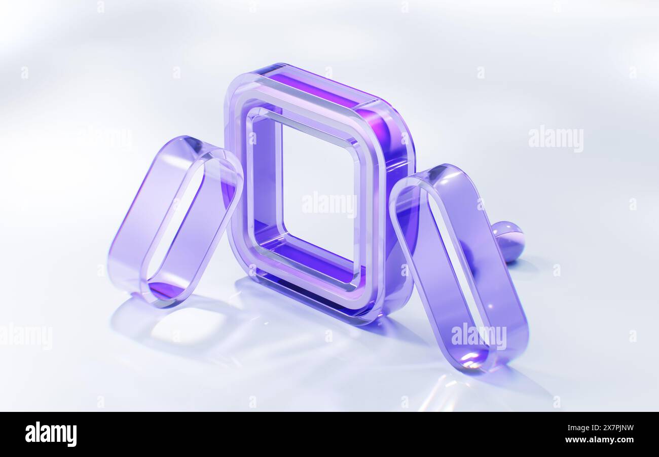 Abstract transparent glass geometry background, 3d rendering. 3D ...