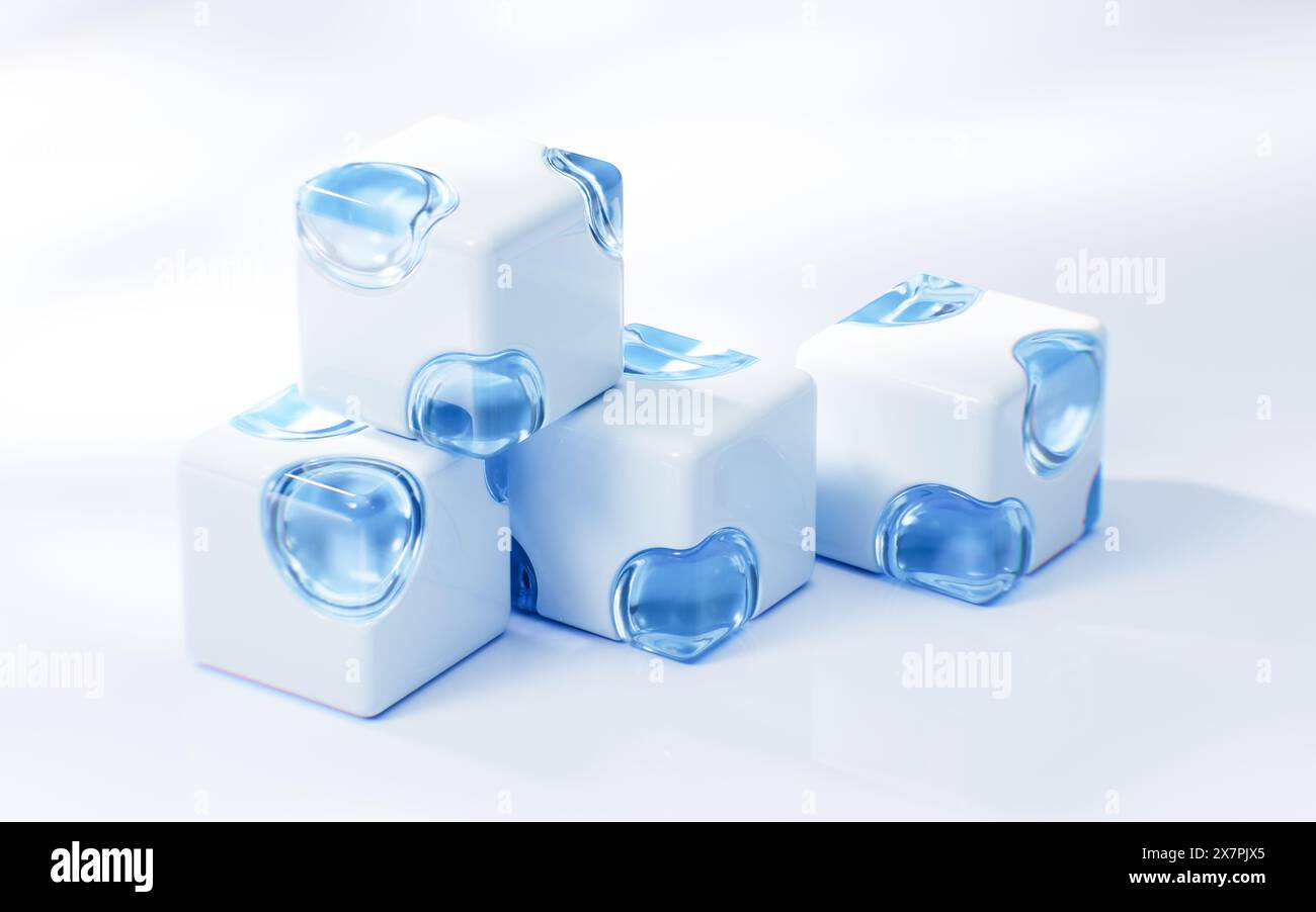 Abstract cartoon style cube, 3d rendering. 3D illustration Stock Photo ...