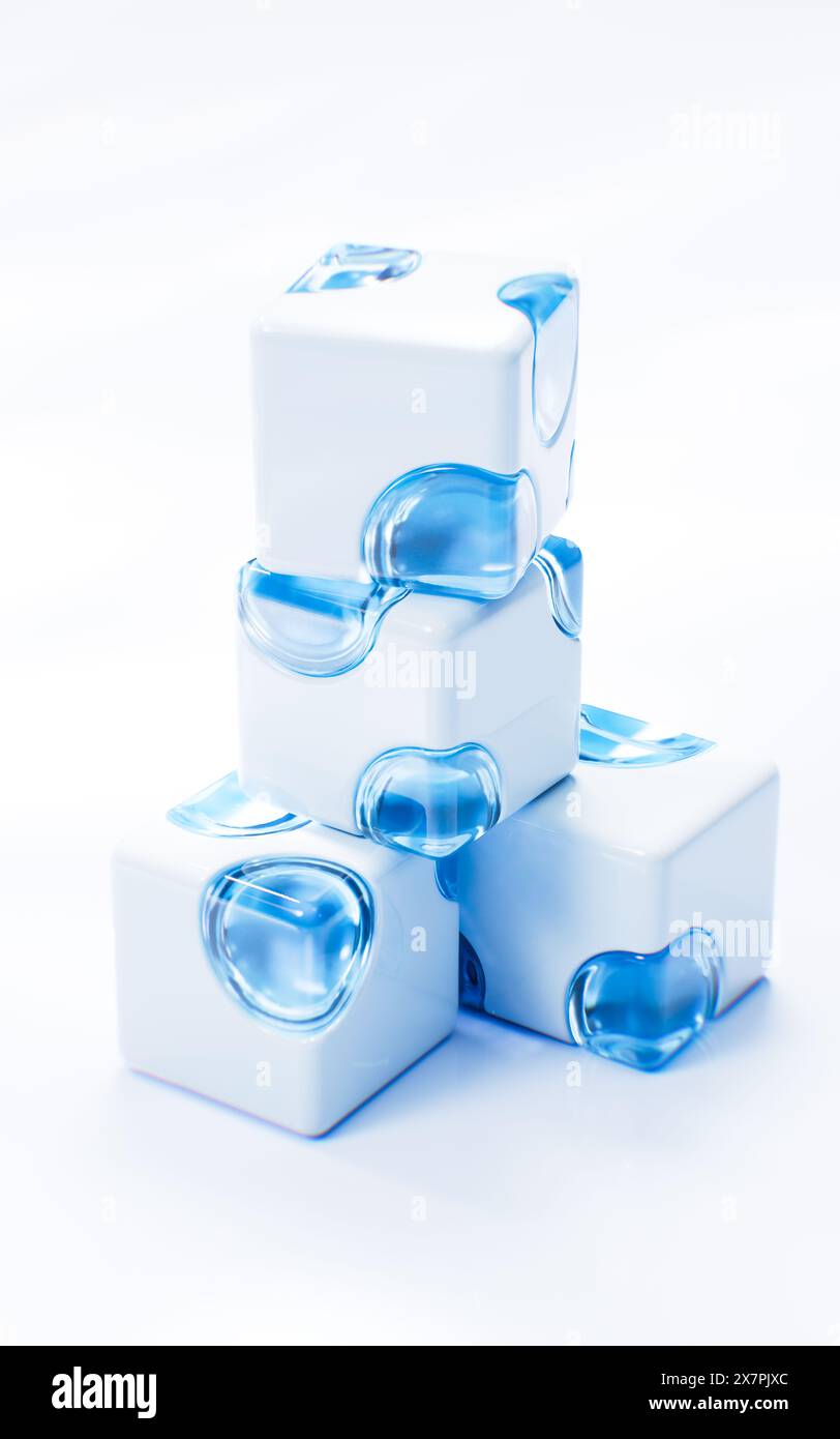 Abstract cartoon style cube, 3d rendering. 3D illustration Stock Photo ...