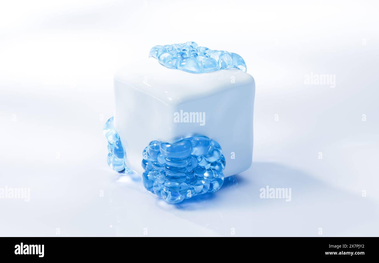 Abstract cartoon style cube, 3d rendering. 3D illustration Stock Photo ...