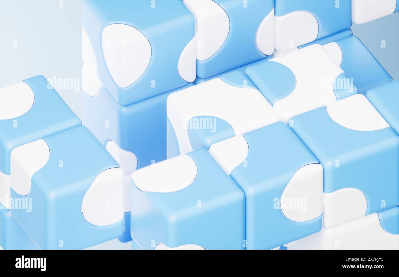 Abstract cartoon style cube, 3d rendering. 3D illustration Stock Photo ...