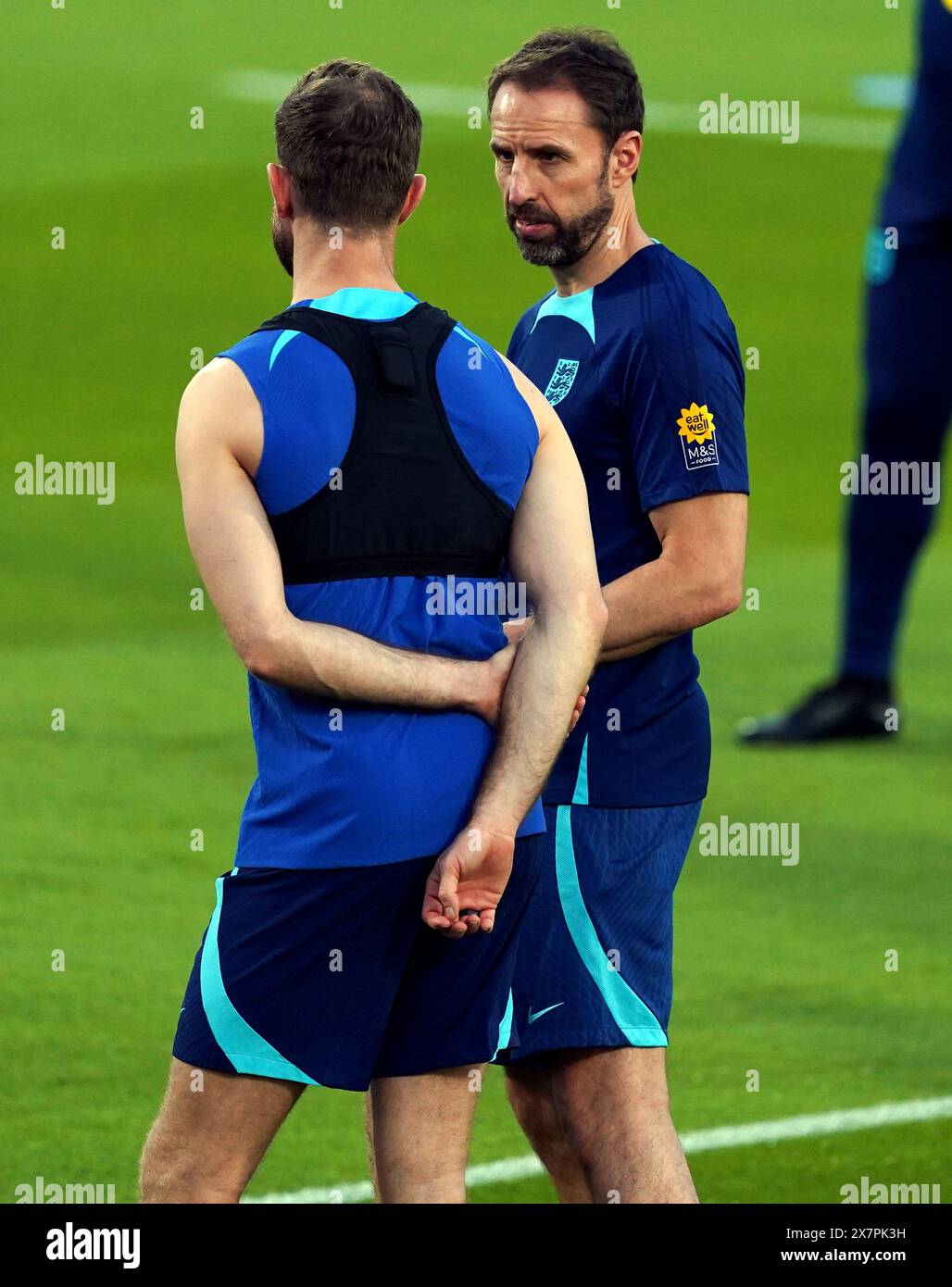 File photo dated 16/11/22 of England's Jordan Henderson with manager ...