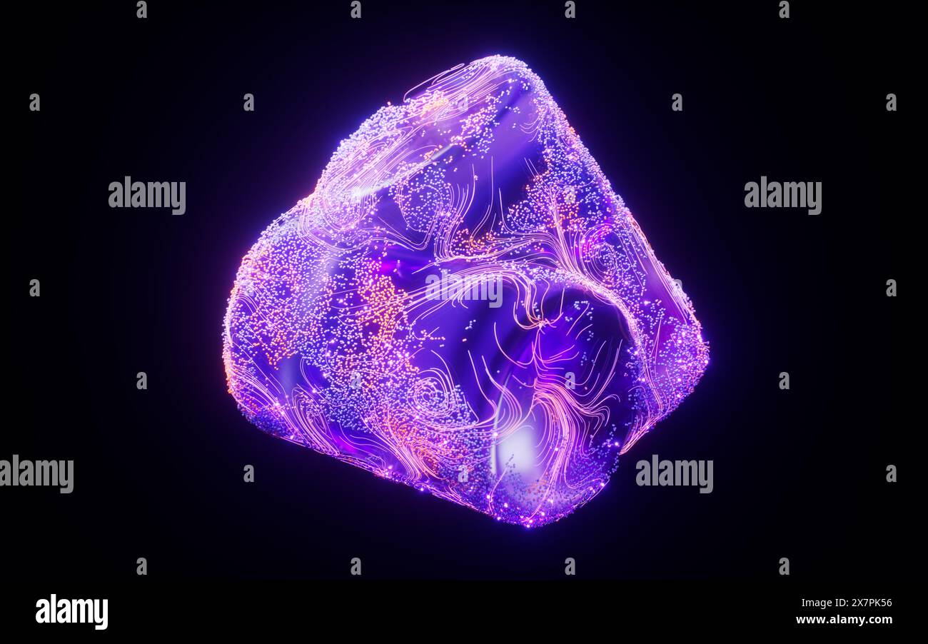 Glass geometry flowing particles 3d hi-res stock photography and images - Alamy