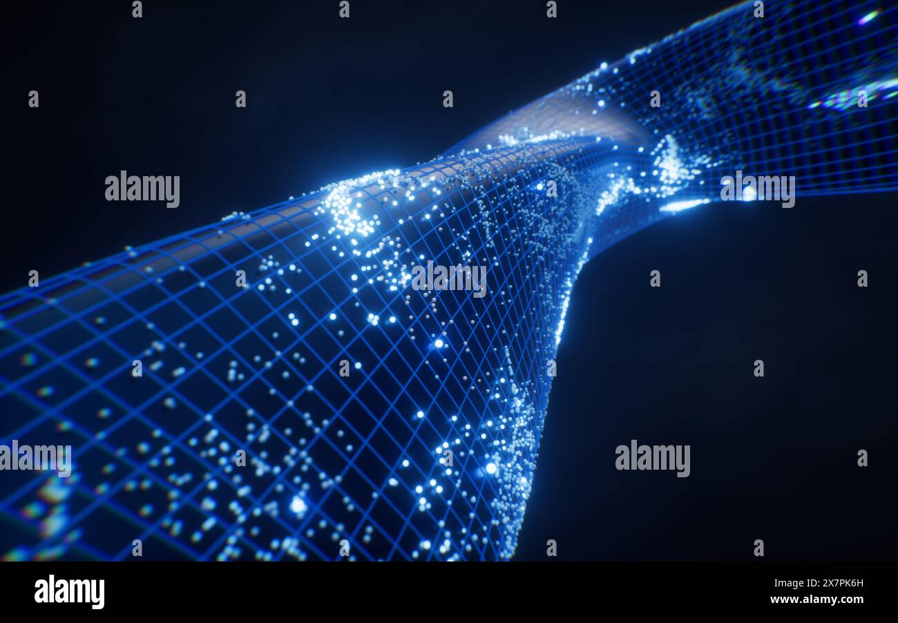 Abstract neon flowing 3d grid hi-res stock photography and images - Alamy