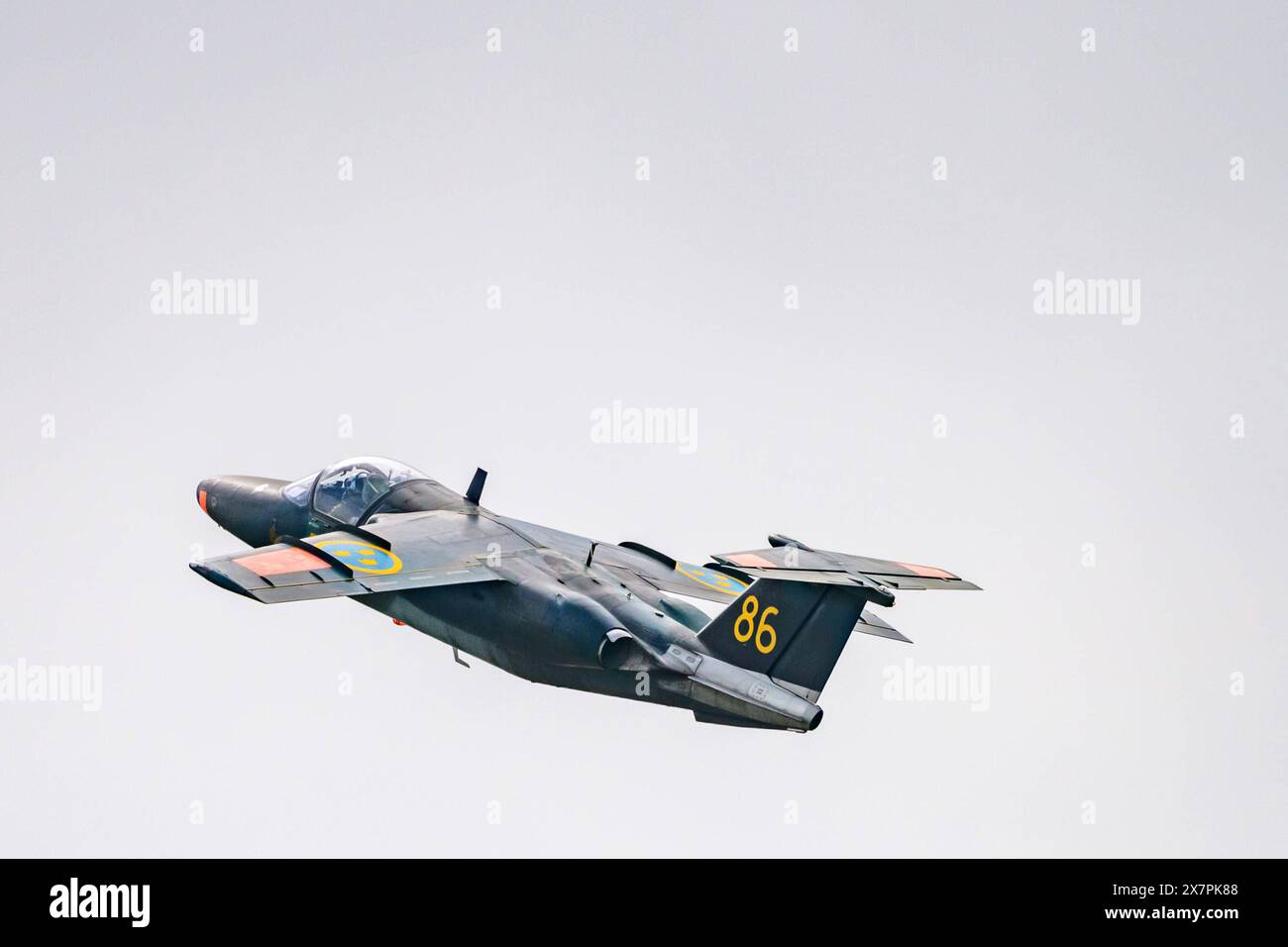 hoersching, austria, 21 may 2024, saab sk 60 aircraft of the swedish ...