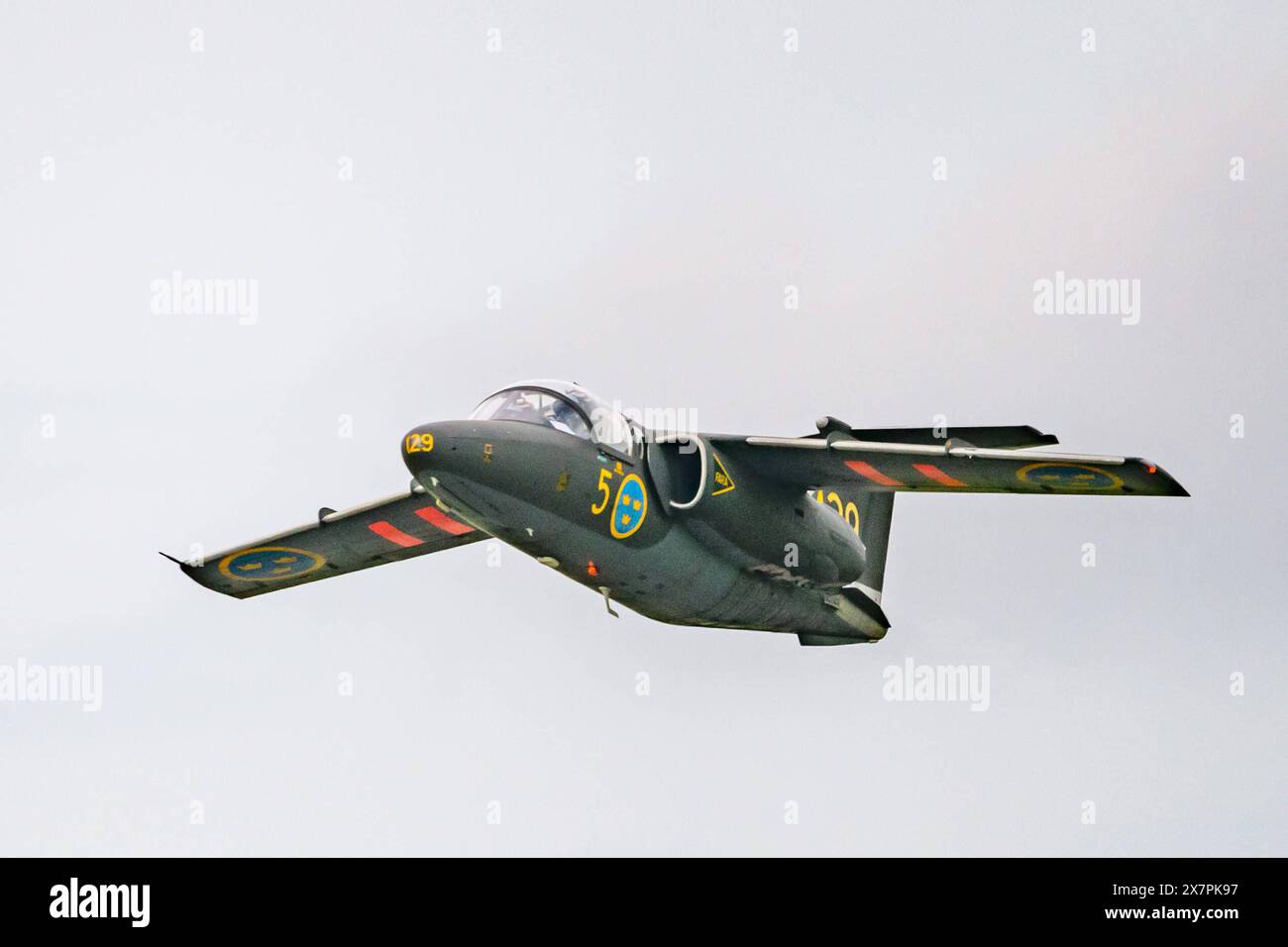 hoersching, austria, 21 may 2024, saab sk 60 aircraft of the swedish ...