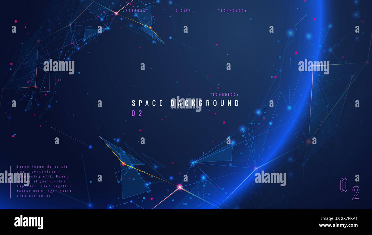 Abstract tech background with low poly wireframe elements Stock Vector ...