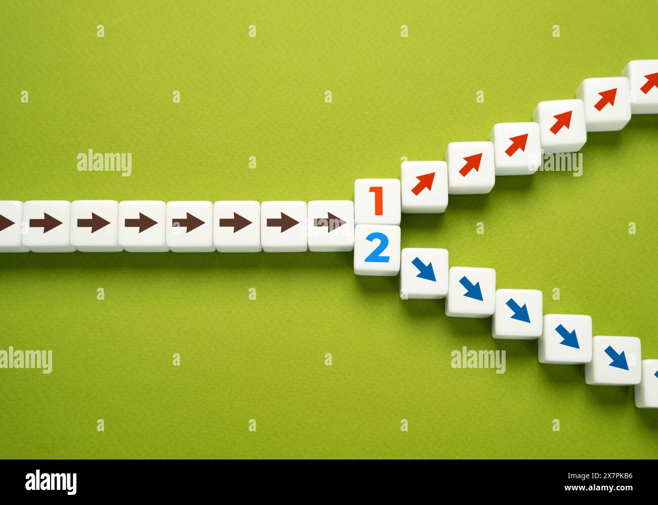 Choose from two route options. Choose the right path. The fork between ...