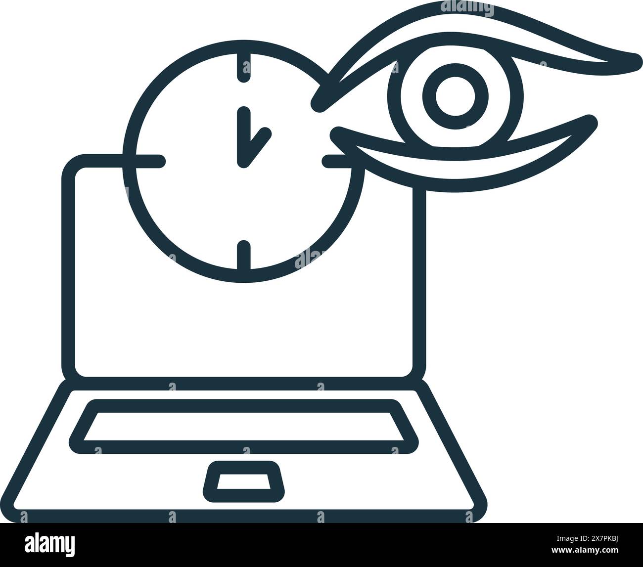 Time Tracking Software icon. Monochrome simple Remote Work icon for ...