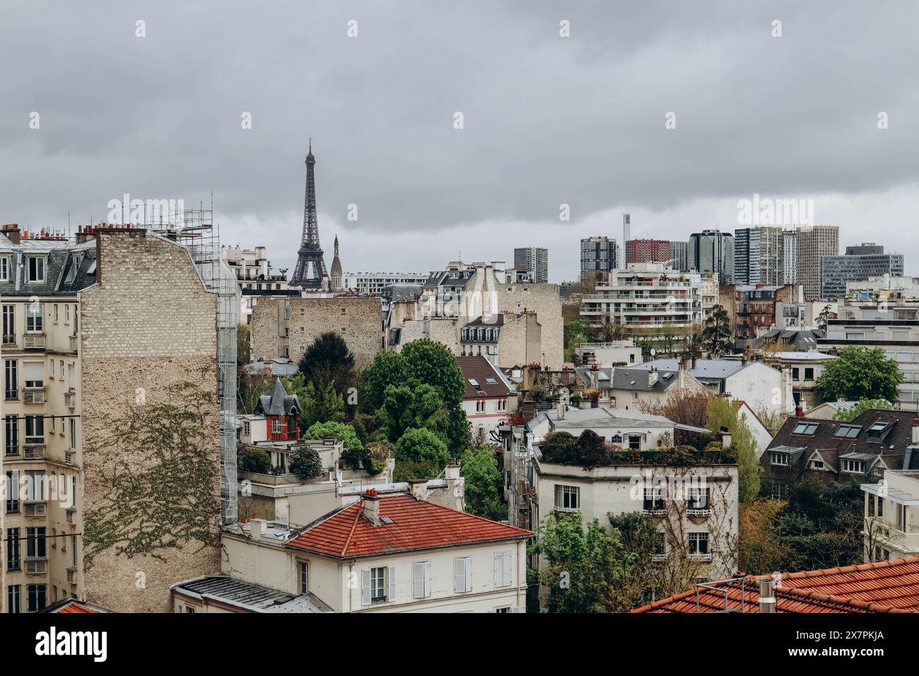 View of the Parisian rooftops and the Eiffel Tower from the 16th ...