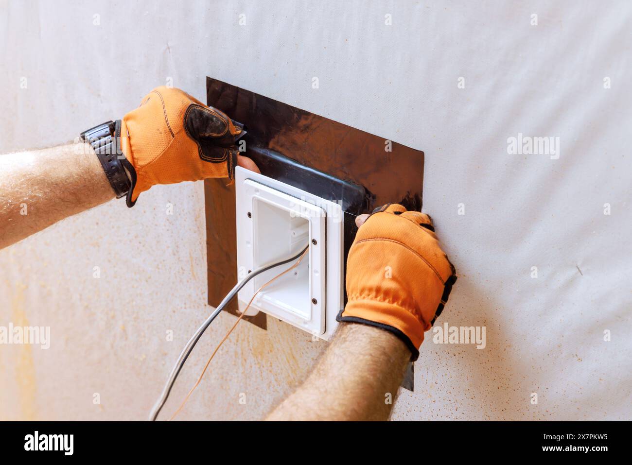 Mounting on external is wall outside deep plastic electrical box ...