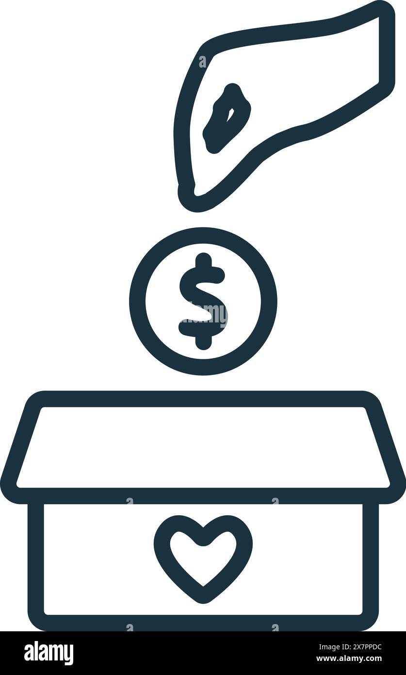 Charitable Donations icon. Monochrome simple Social Responsibility icon ...