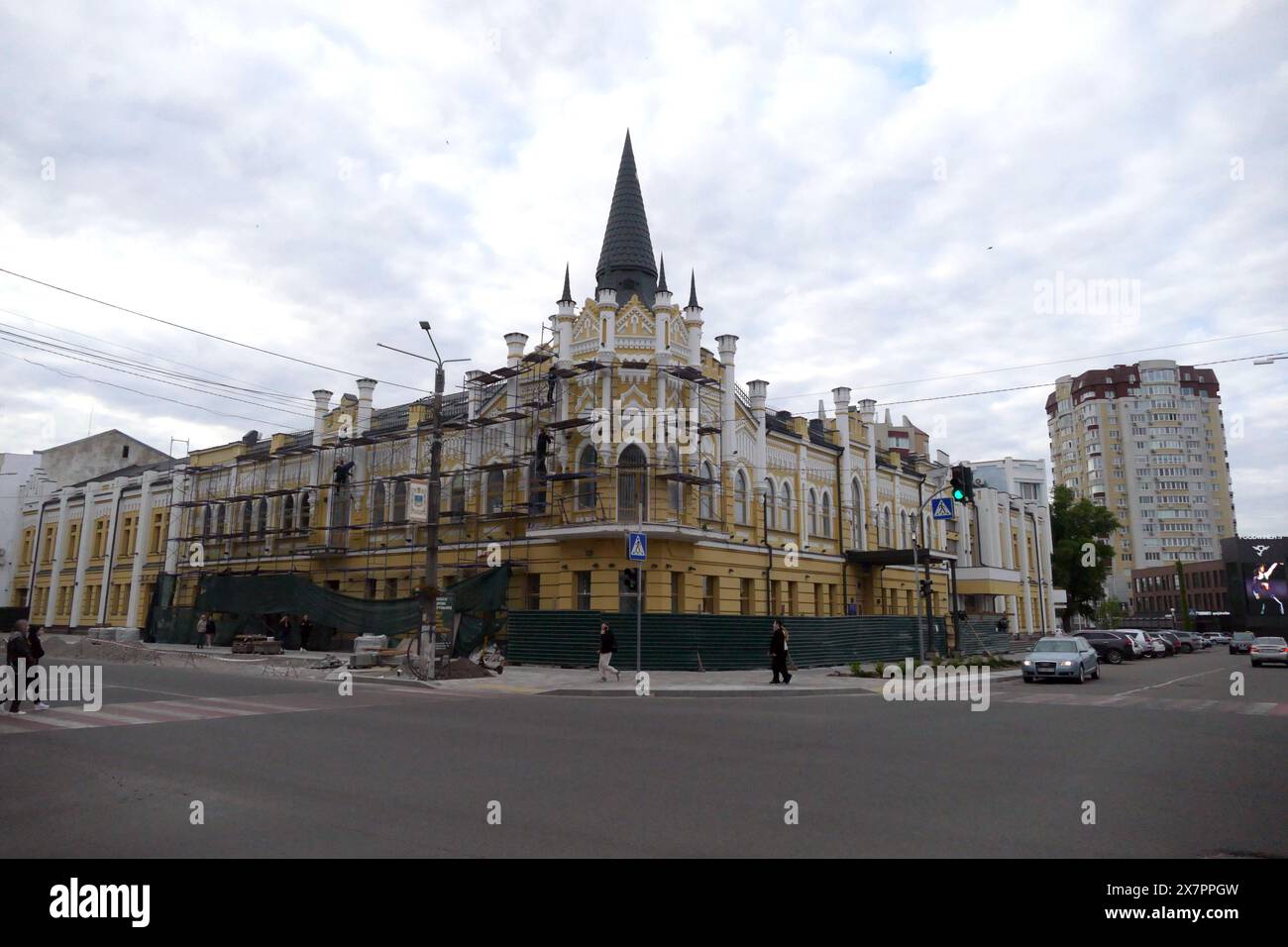 CHERKASY, UKRAINE - MAY 15, 2024 - The reconstruction of a late 19th ...