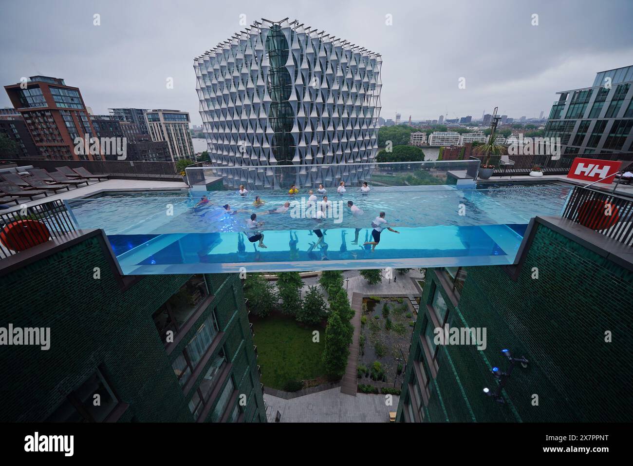 RNLI Lifeguards Courtney Randino and Dominik Fajkiel demonstrate the ...