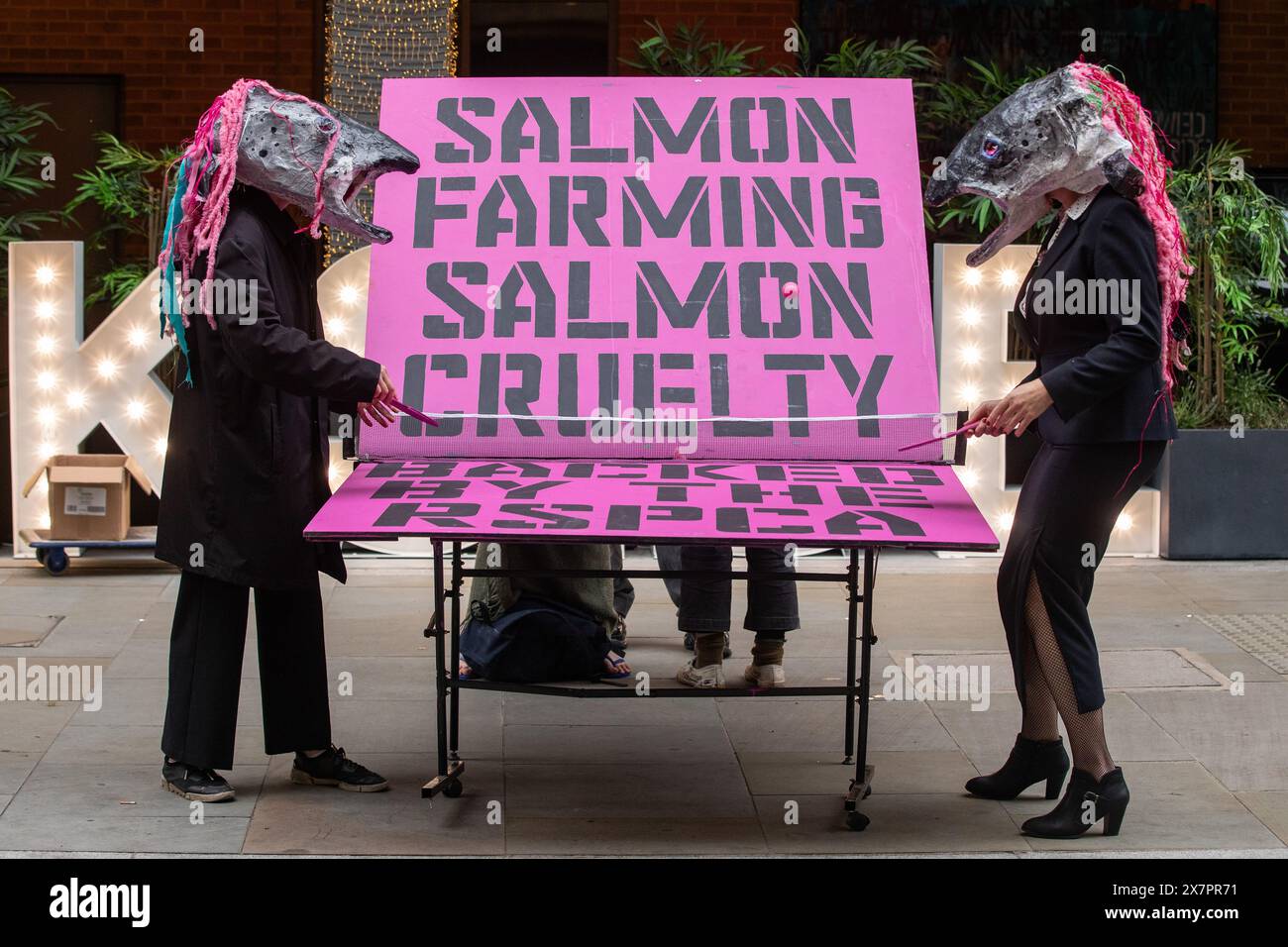 London, UK. 21st May, 2024. Two environmental activists from Ocean ...