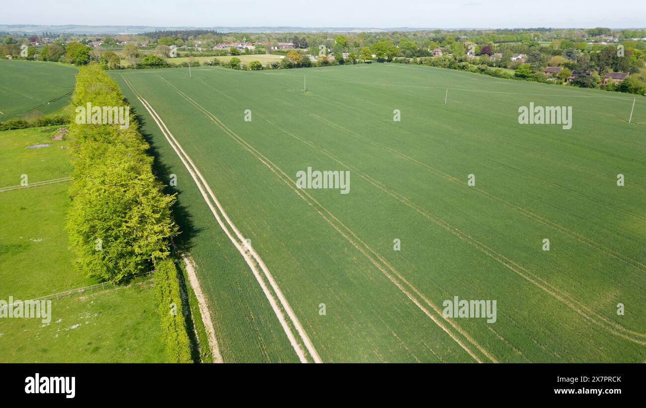 Aerial view of farmland near the village of Chart Sutton, Maidstone ...
