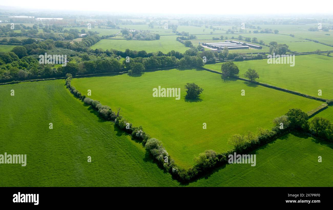 Aerial view of the Weald of Kent near the village of Boughton ...