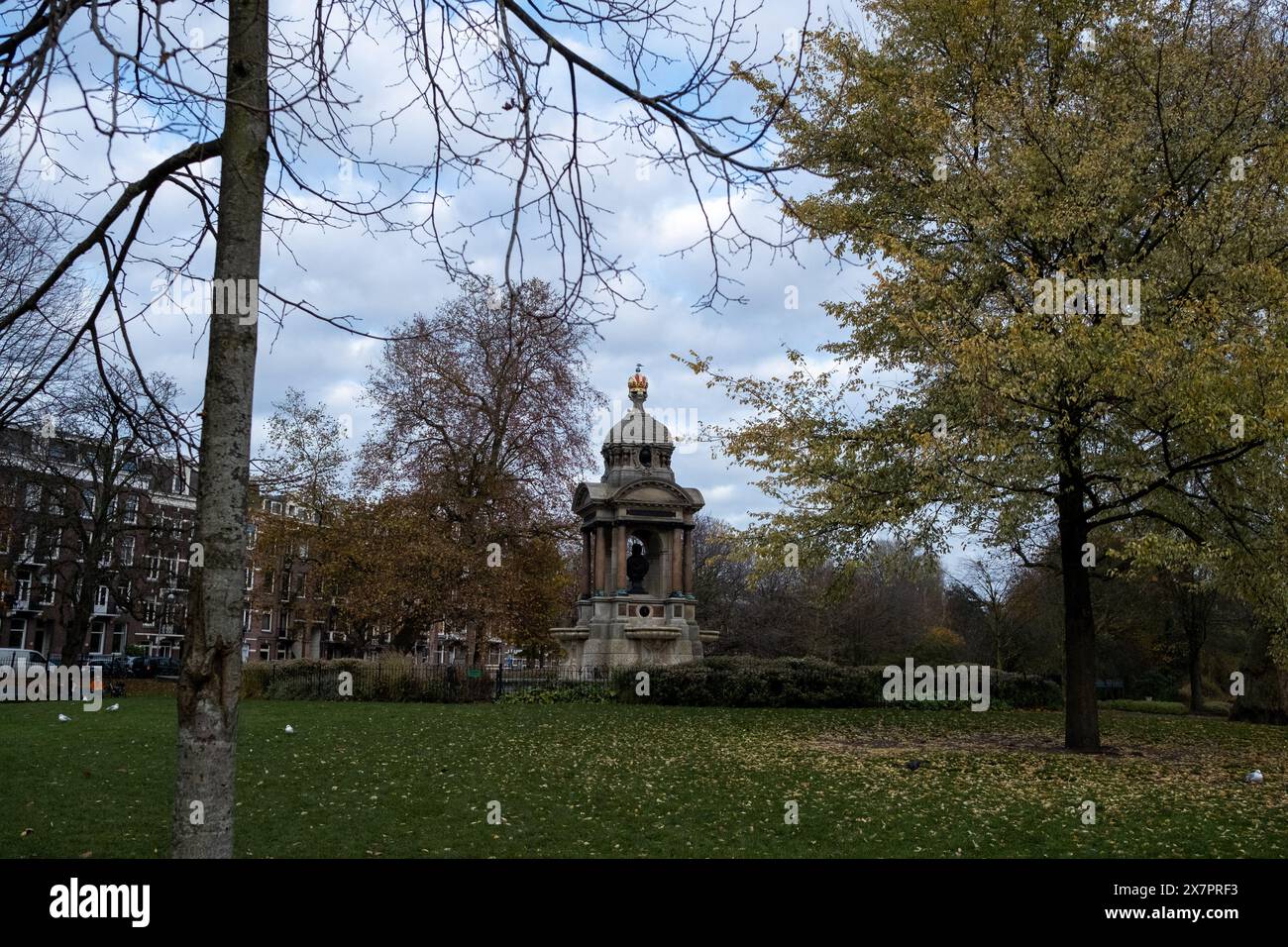 Memorial monument with statue dedicated to the doctor Samuel Sarphati ...