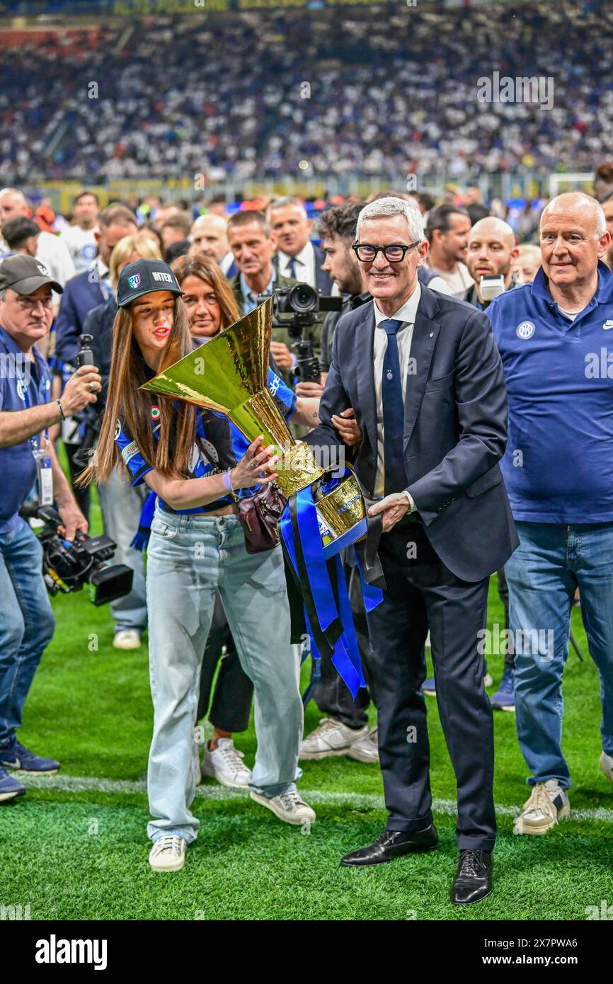 Alessandro Antonello CEO of Inter with the trophy celebrates the 20th ...