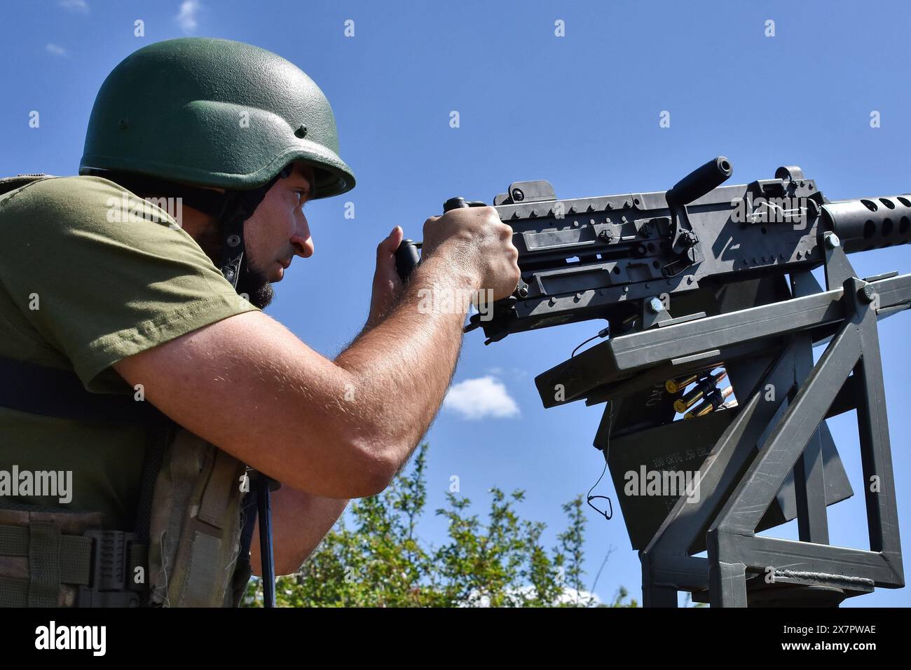 A Ukrainian serviceman of mobile air defence unit of Ukraine's 141st ...