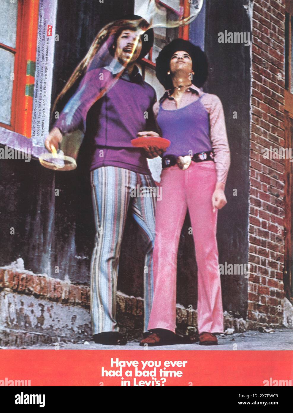 1971 Levi's Bell bottoms Ad Stock Photo - Alamy