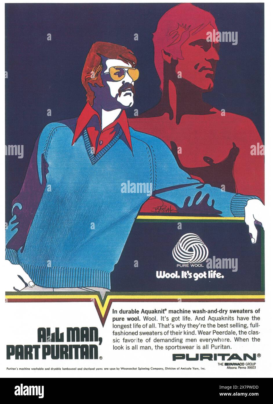 1971 Puritan Wools Sweaters ad Stock Photo - Alamy