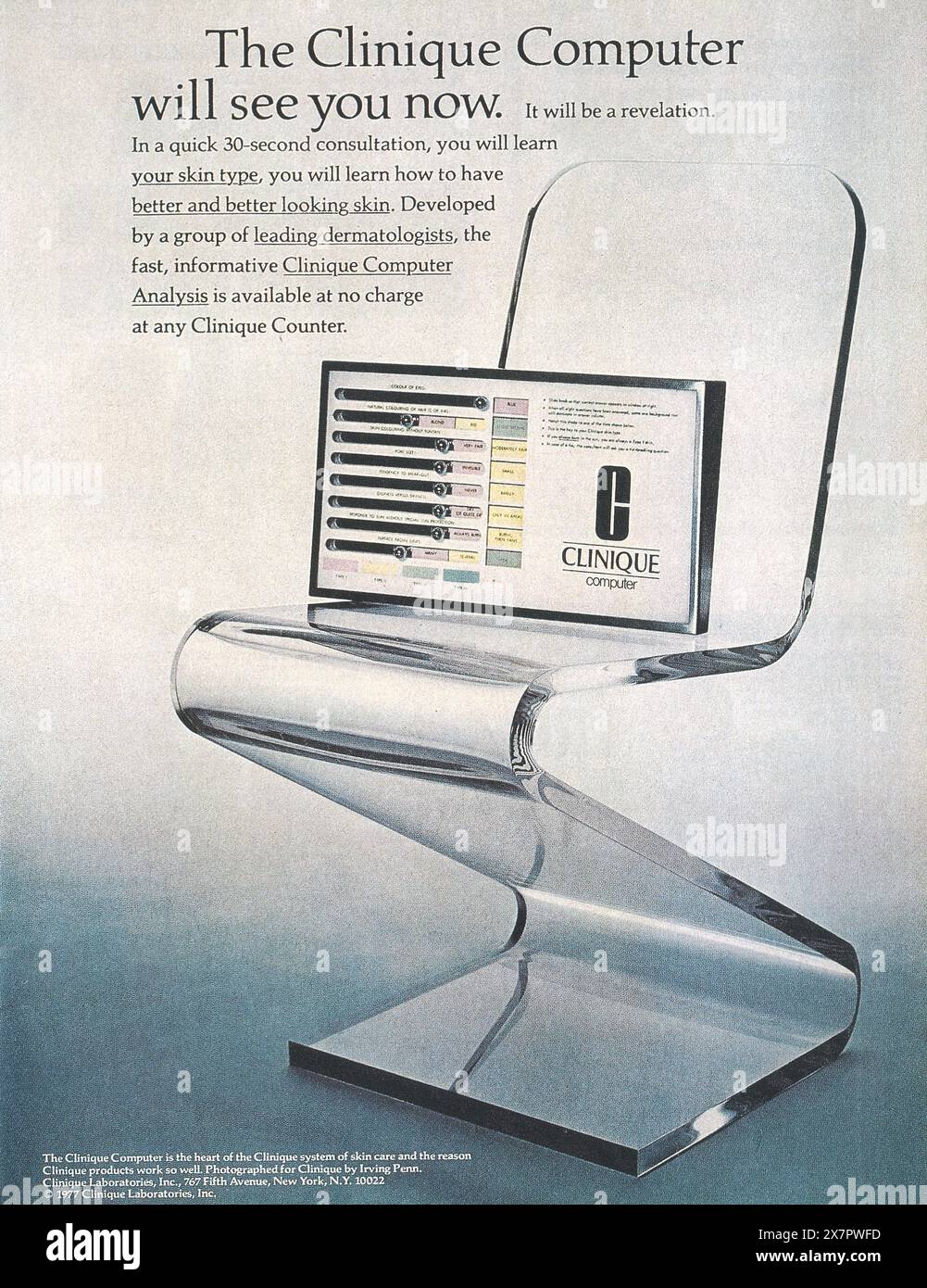 1977 Clinique Computer ad Stock Photo - Alamy
