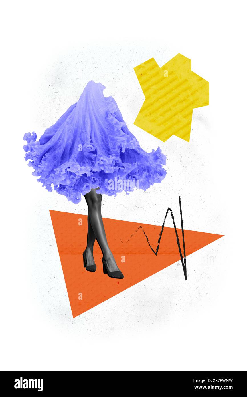 Sketch image trend artwork composite collage of silhouette bodyless ...