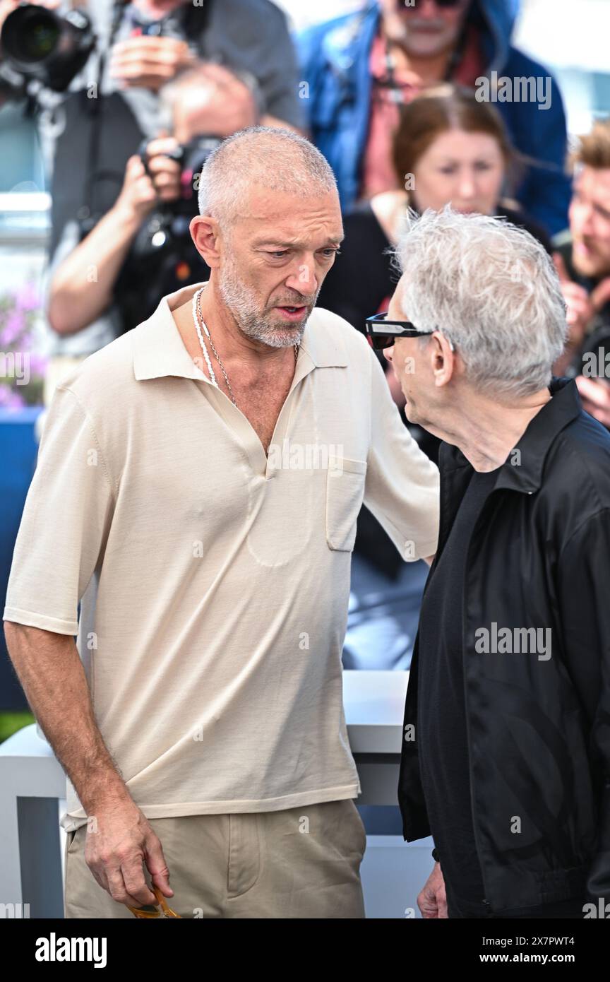 David Cronenberg and Vincent Cassel attend the "The Shrouds" (Les ...