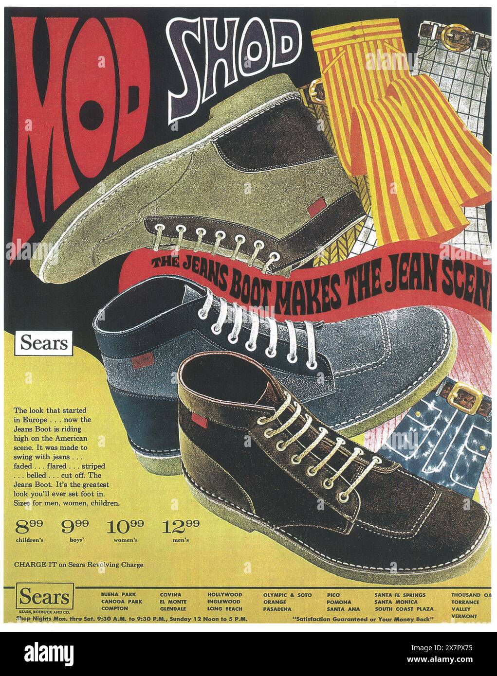 1971 Sears Department Store shoes ad - The Jeans Boot Stock Photo - Alamy