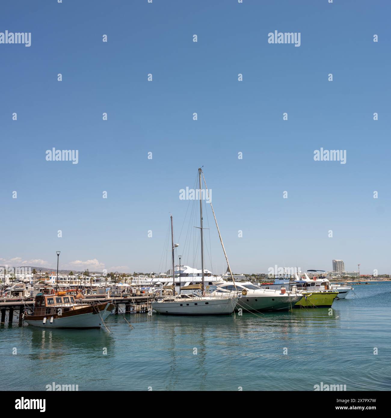 May 2024, Yachts moored in the harbour at Pafos, Cyprus Stock Photo - Alamy