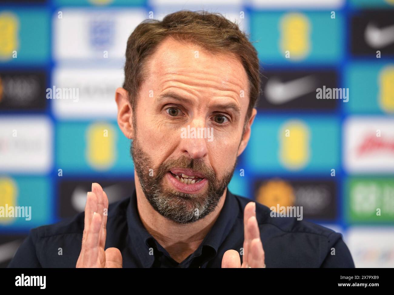 England manager Gareth Southgate during a press conference at St George ...