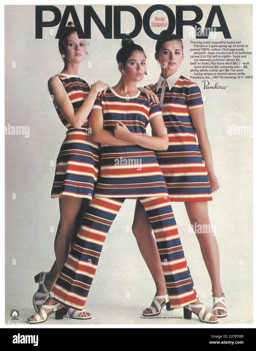 1970 Pandora Women's Wear ad with Terry Reno, Colleen Corby, Regine ...