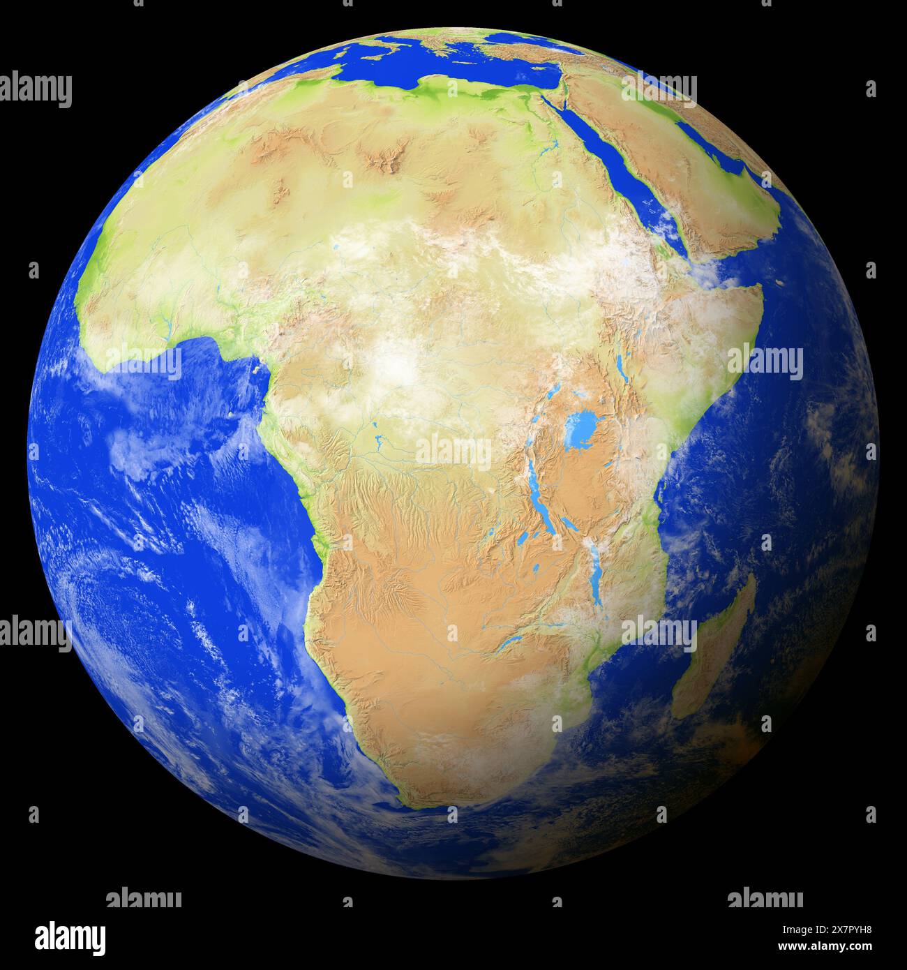 View of the earth from space showing the Democratic Republic of the ...