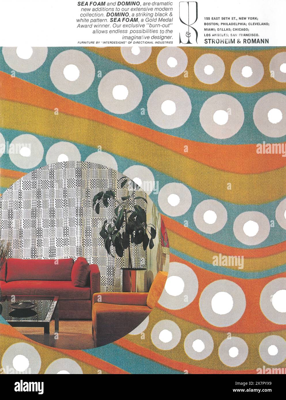 1970s Stroheim & Romann fabrics ad Stock Photo - Alamy