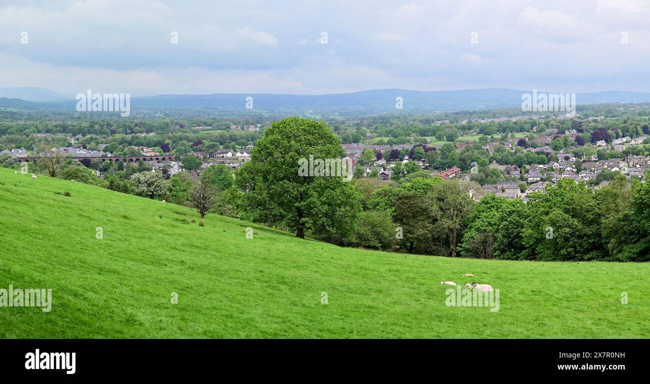 Around the UK - Panoramic image of Whalley in the Ribble Valley from ...