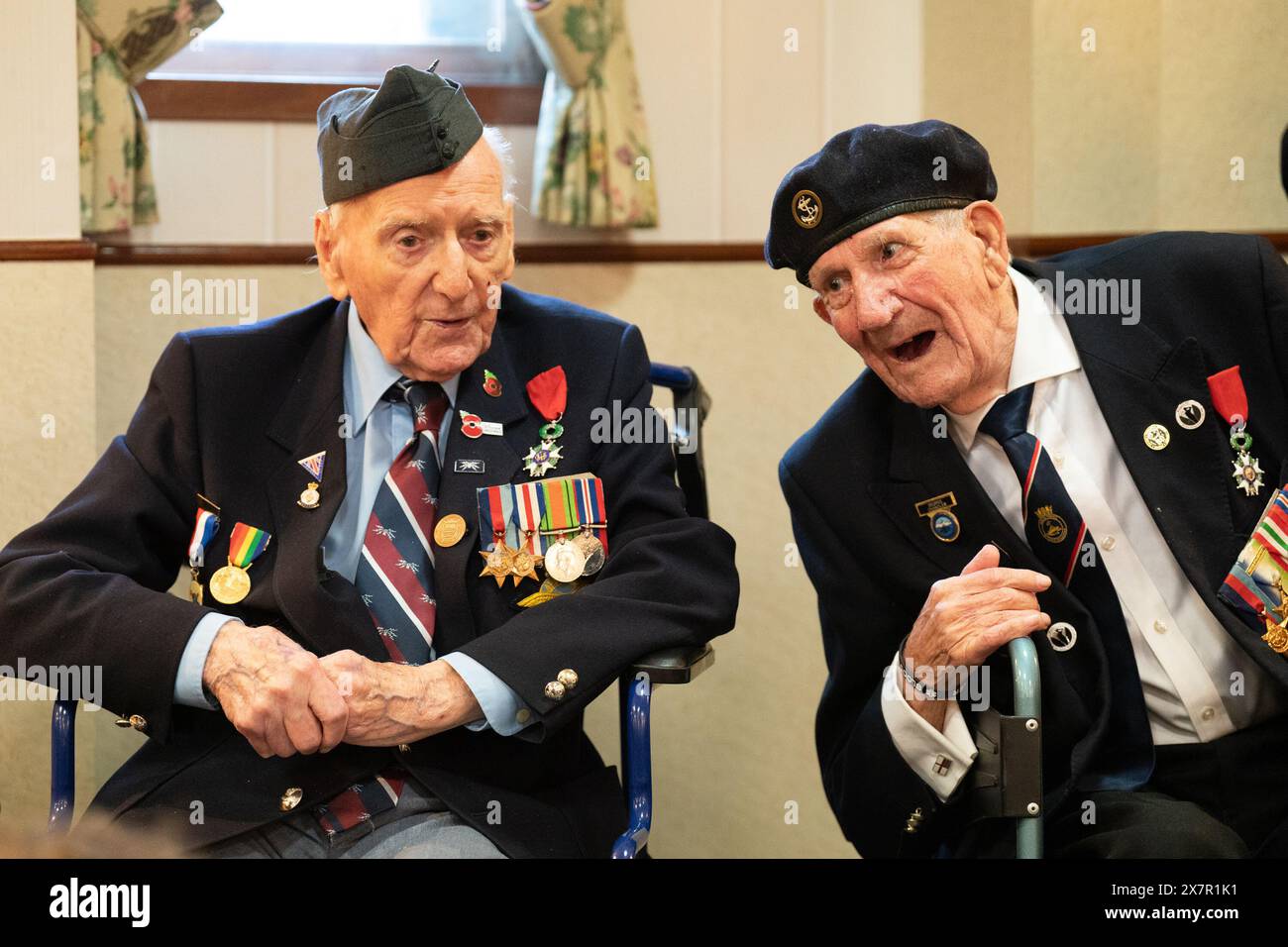 D-Day veterans Bernard Morgan, 98 (left) and George Chandler, 99, speak ...