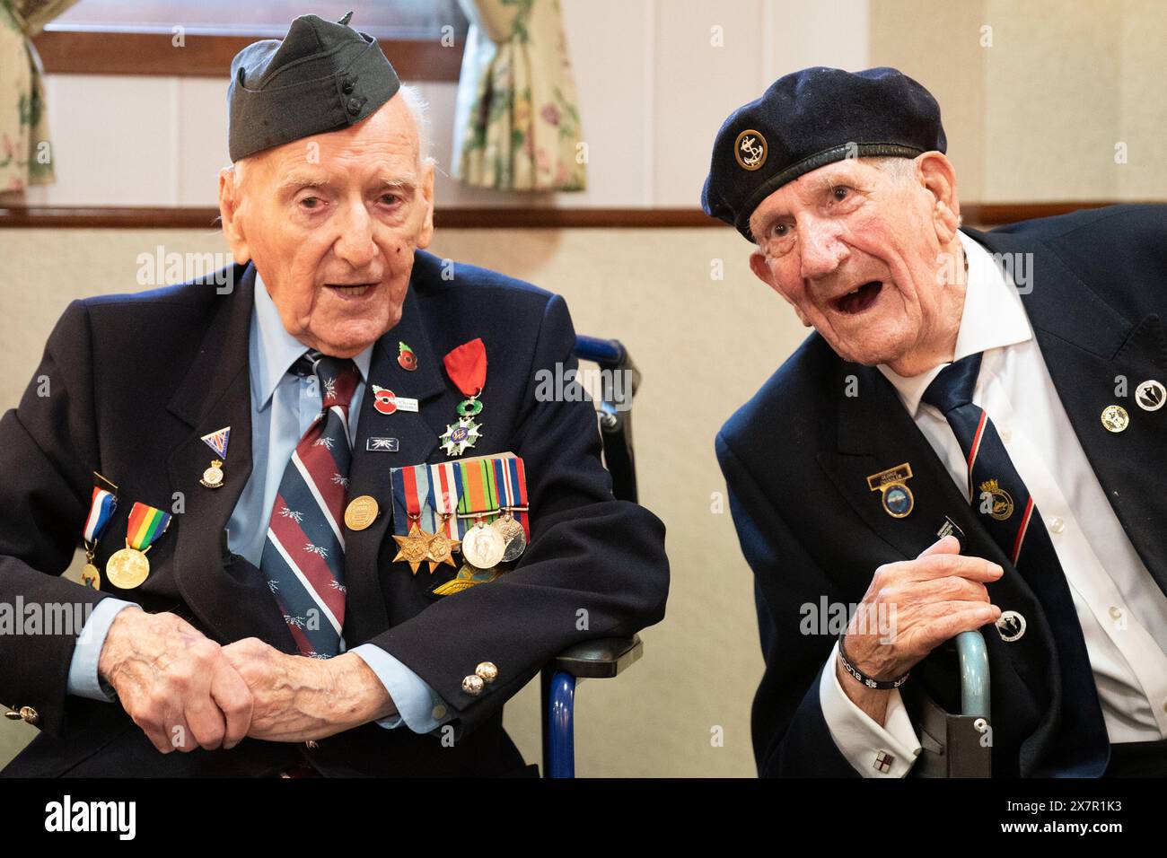 D-Day veterans Bernard Morgan, 98 (left) and George Chandler, 99, speak ...