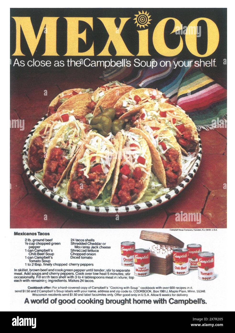 1979 Campbell's Soup with Mexicanos Tacos Recipe ad Stock Photo - Alamy
