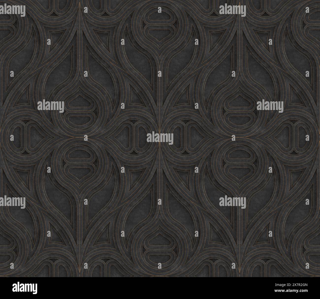 3D Wallpaper Gothic architecture stained glass gray, black and mint ...