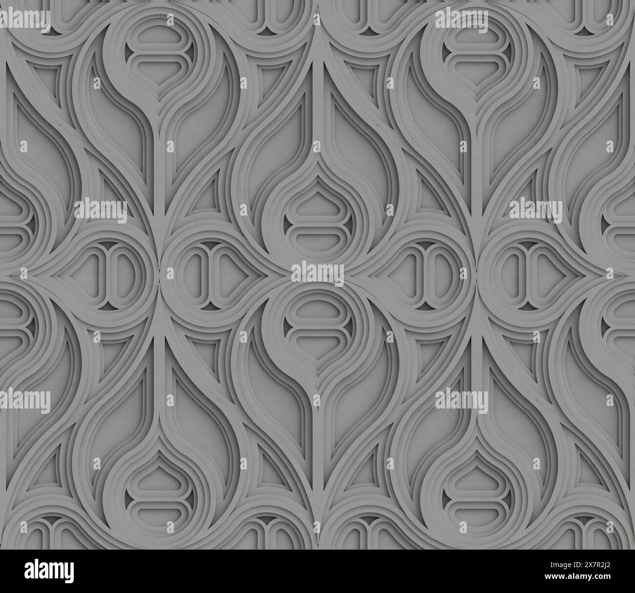 3D Wallpaper Gothic architecture stained glass gray, black and mint ...