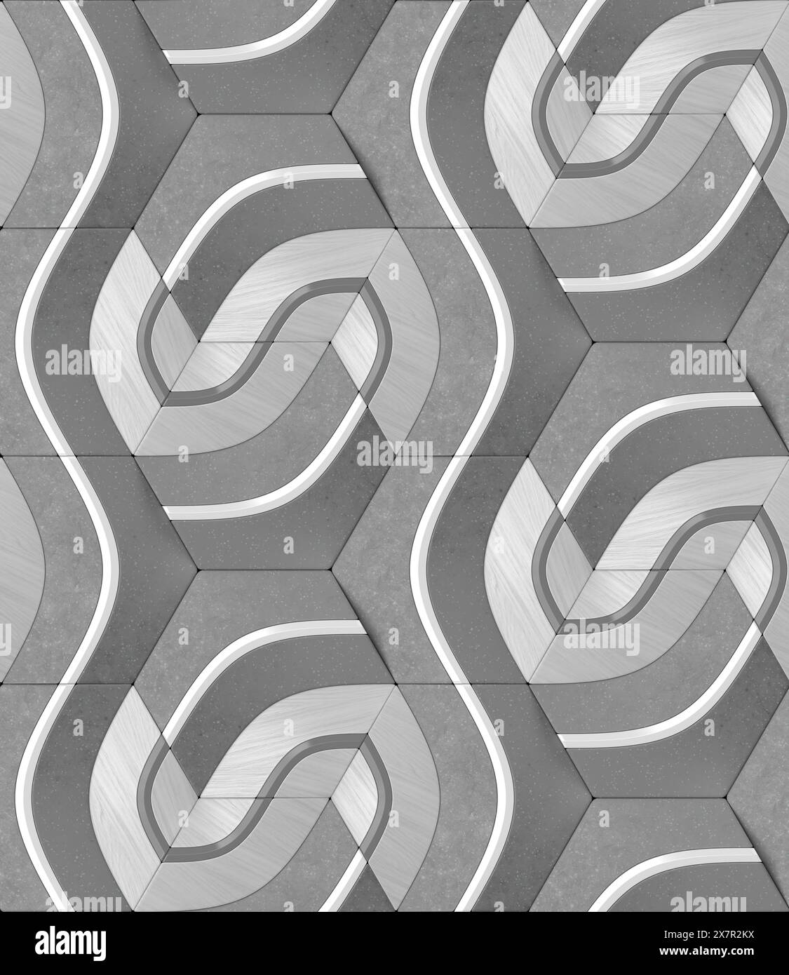 Abstract Seamless 3d Pattern With Interlocking Shapes Creates A