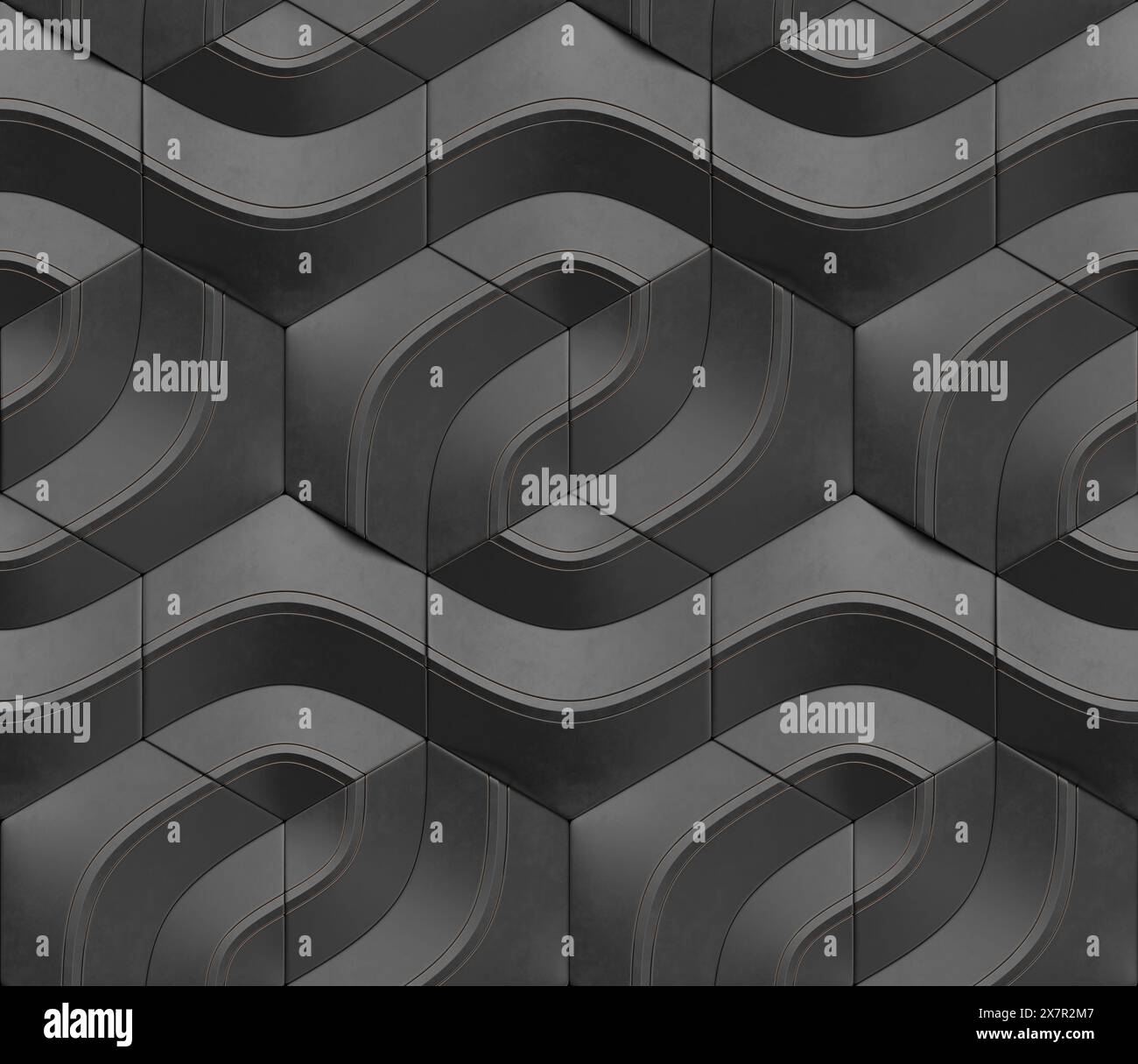 Geometric seamless 3D pattern in black with gold edges. Sign series. 3d ...