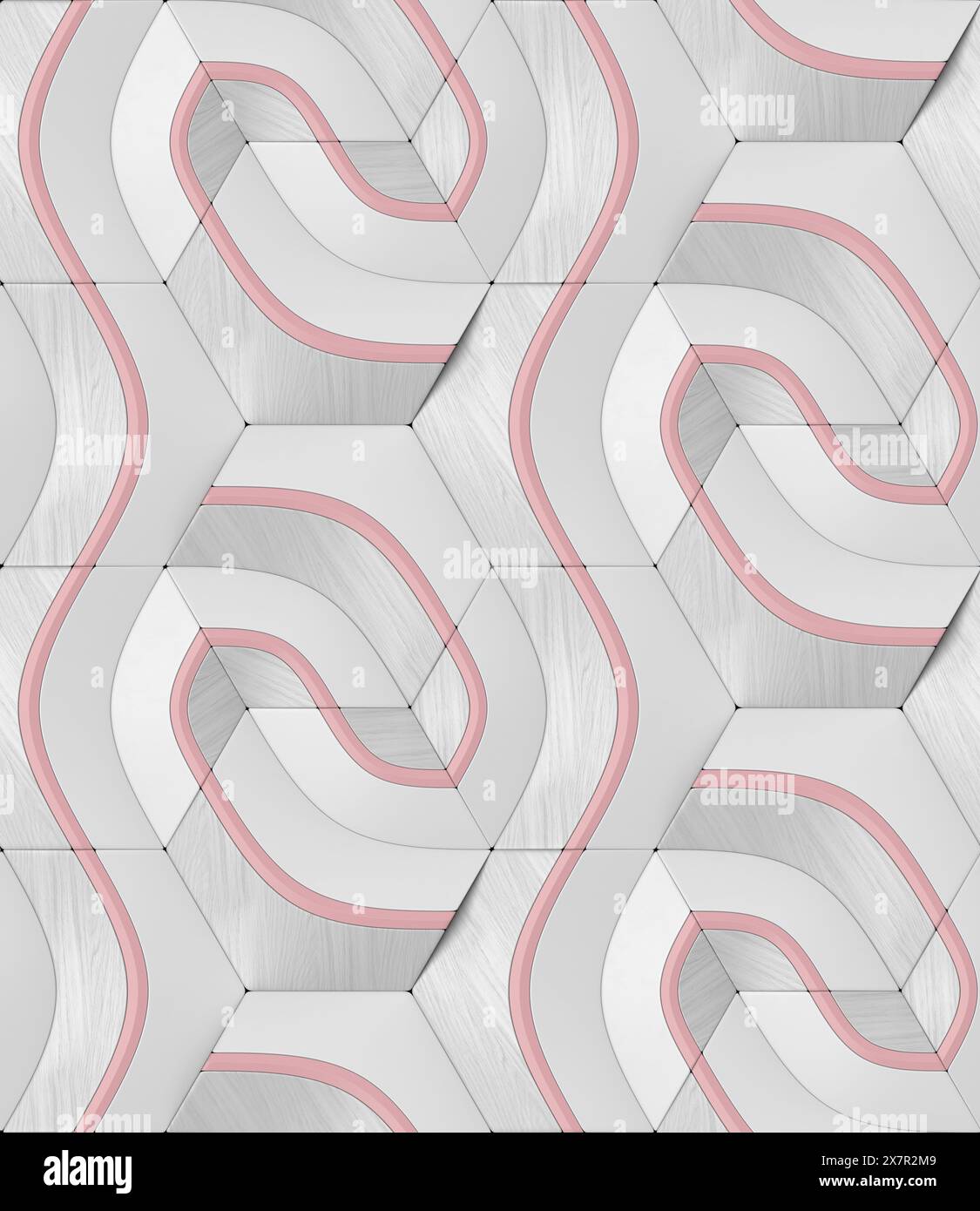 This image showcases a seamless, abstract 3D geometric pattern that ...