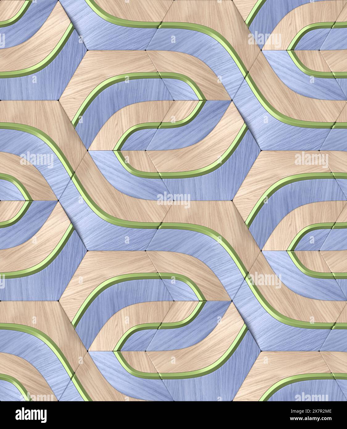 An abstract geometric seamless 3D pattern with a wood texture design ...