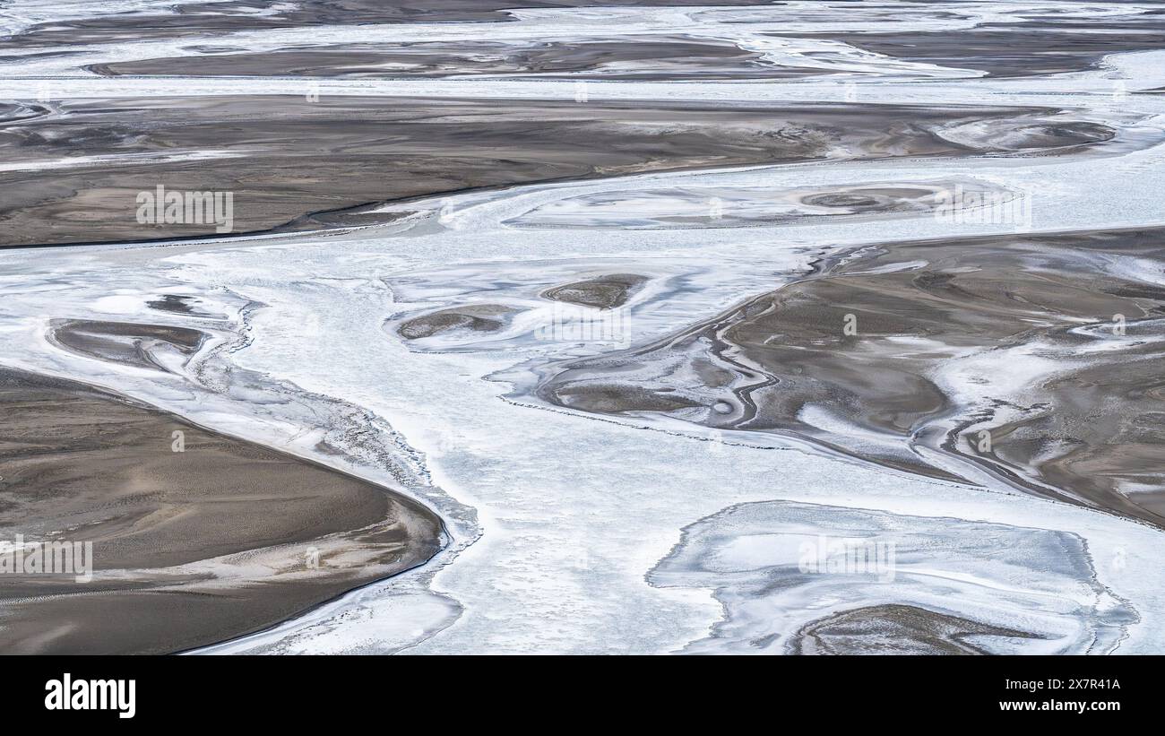 An aerial shot captures the mesmerizing patterns and textures of ...