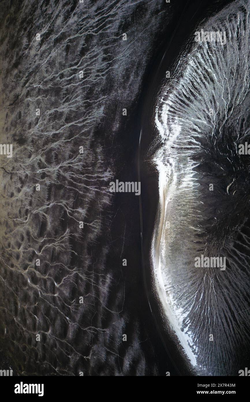 An aerial shot captures the rugged textures and natural contours of a ...