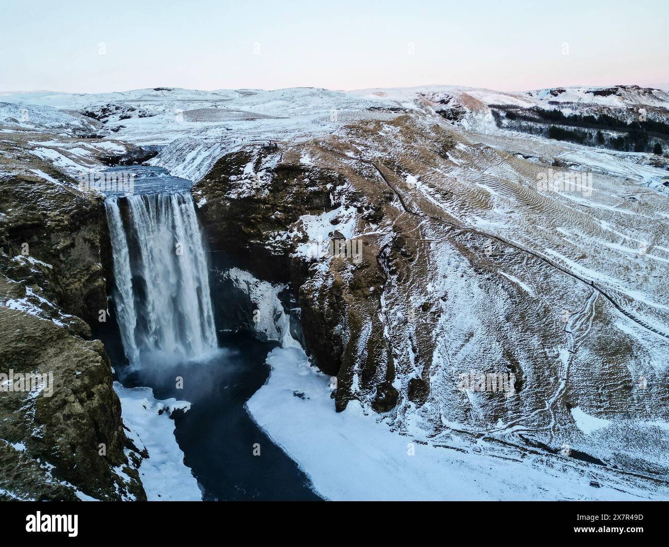 Aerial top view waterfall amidst hi-res stock photography and images ...