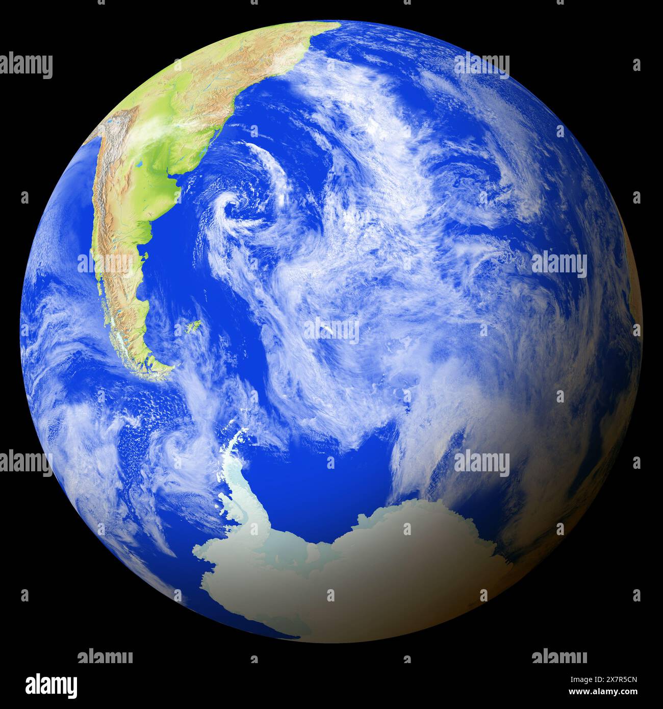 View of the earth from space showing South Georgia and the South ...