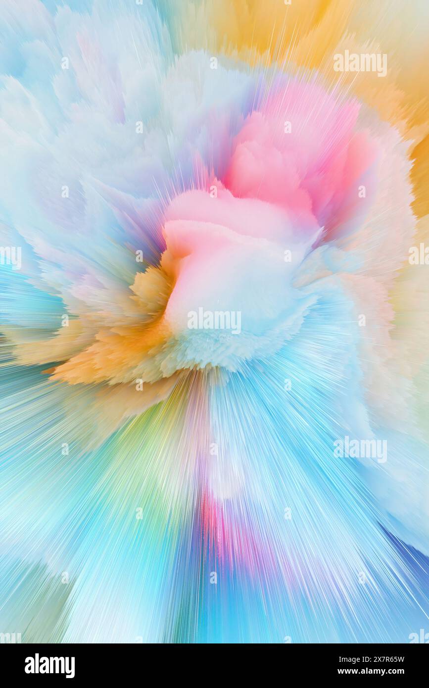 An abstract image showcasing an explosion of soft pastel colors ...